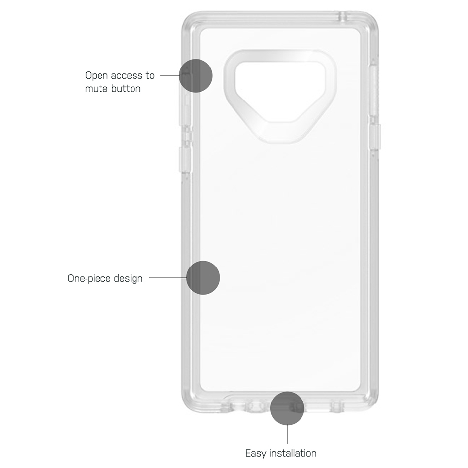 OtterBox Symmetry Case for Samsung Galaxy Note 9 (Clear)